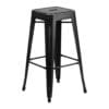 Distressed Metal Bar Stools - Backless Barstools | Cafe Tables Inc