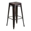 Distressed Metal Bar Stools - Backless Barstools | Cafe Tables Inc
