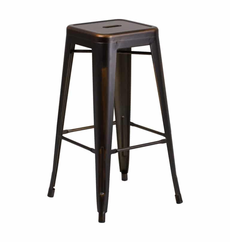 Distressed Metal Bar Stools - Backless Barstools | Cafe Tables Inc